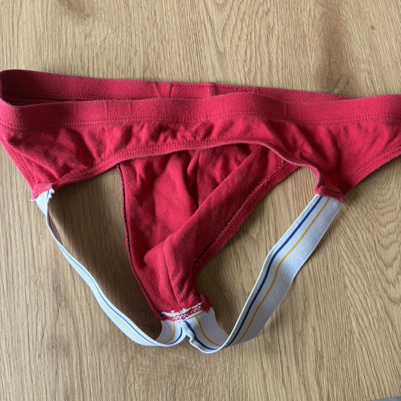 Red and yellow RuFskin vintage jock strap underwear... | Depop