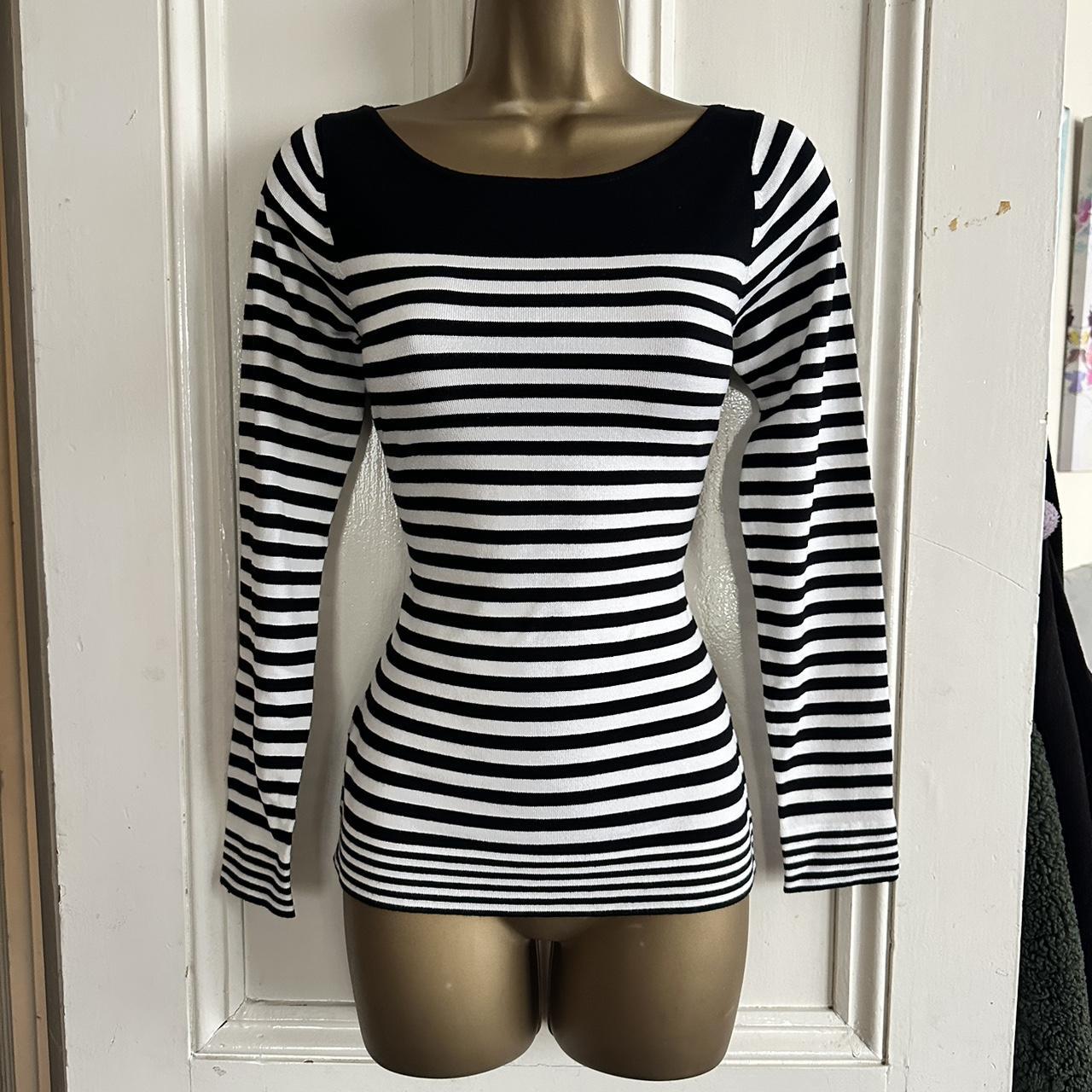 Austin Reid black and white striped soft knit jumper... | Depop