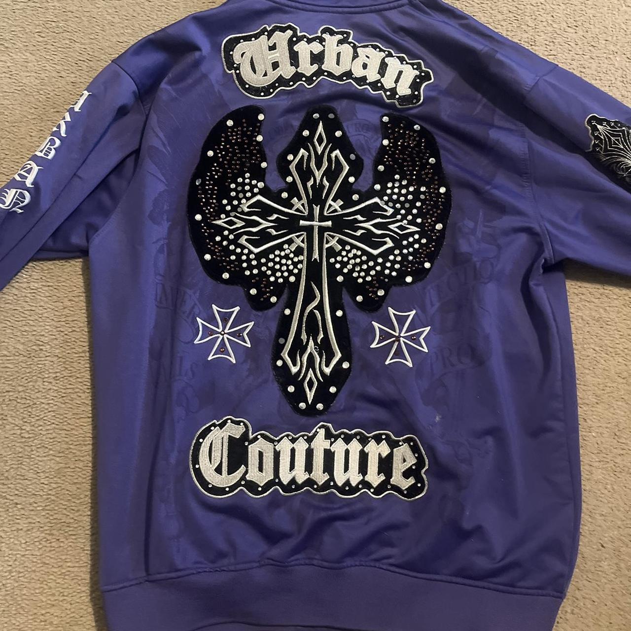 Urban Couture “ y2k purple jacket 3xl message... - Depop