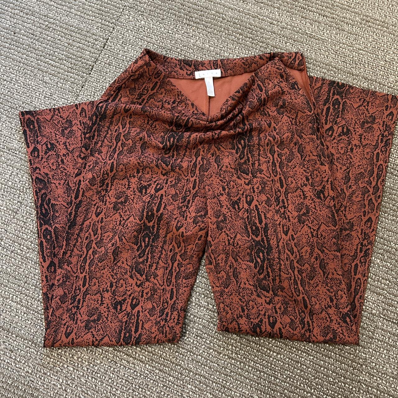 Leith snake print straight leg pants with a little... - Depop