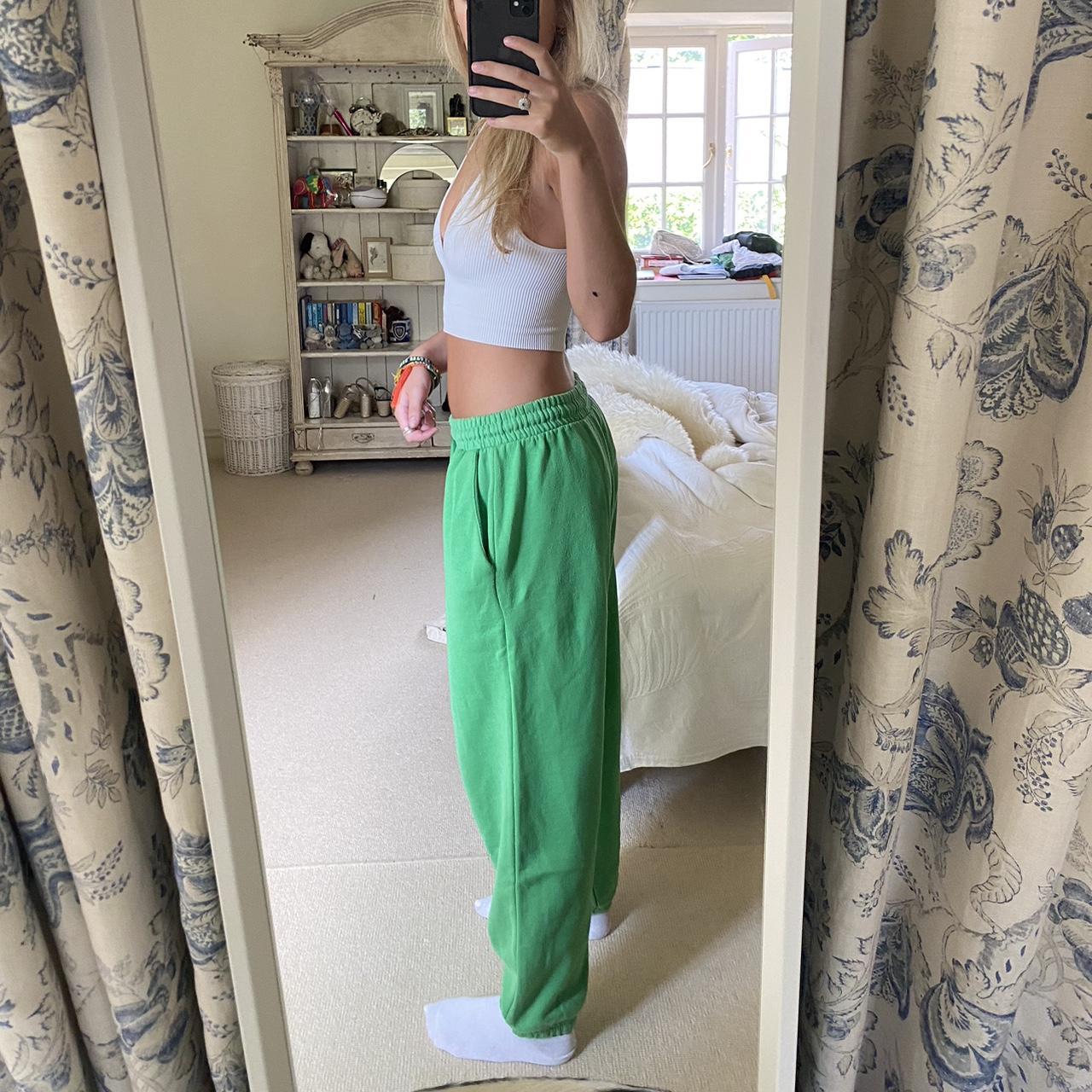 Zara bright green baggy trackies. Super comfortable... - Depop