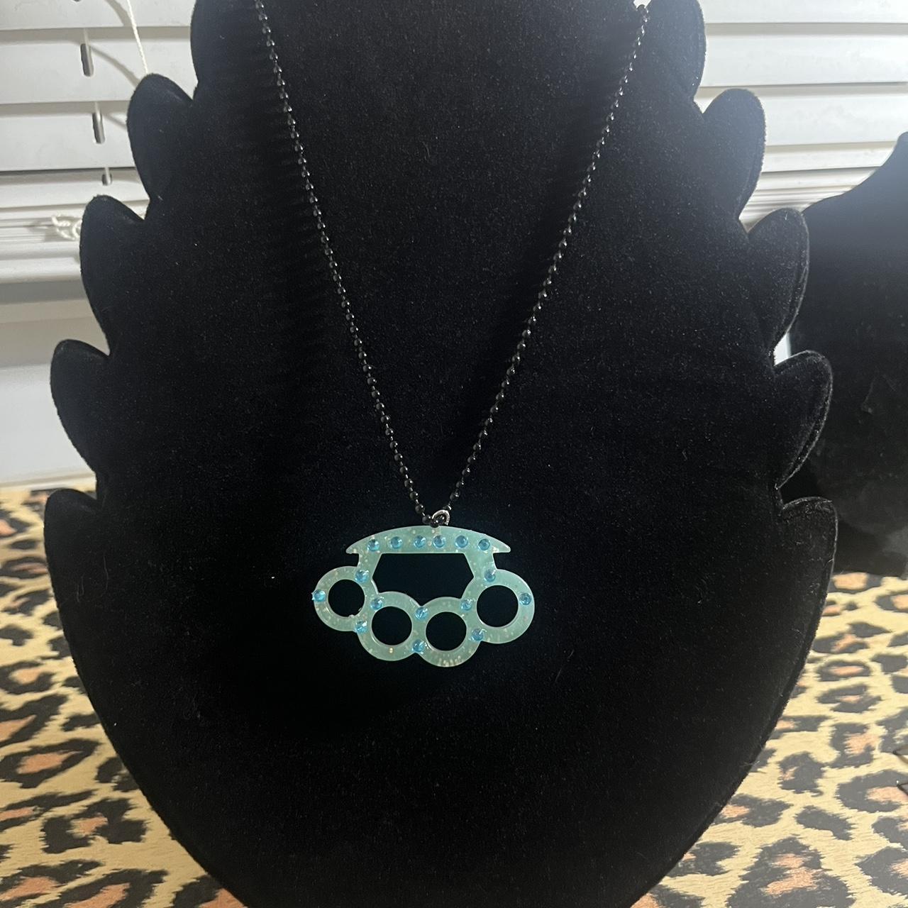 Unisex brass knuckles pendant chain, brand new never... - Depop