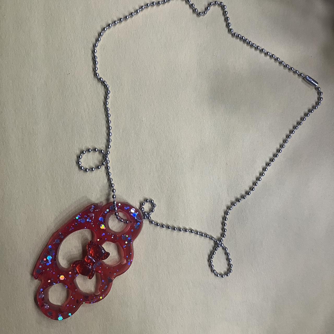 Unisex brass Emo/ scene knuckles pendant chain... - Depop