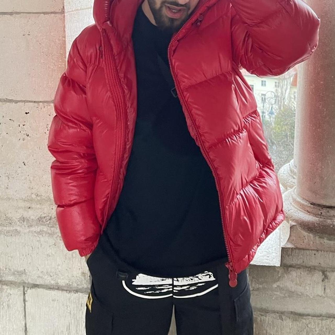 Red moncler maya Jacket Just listing to see if... - Depop