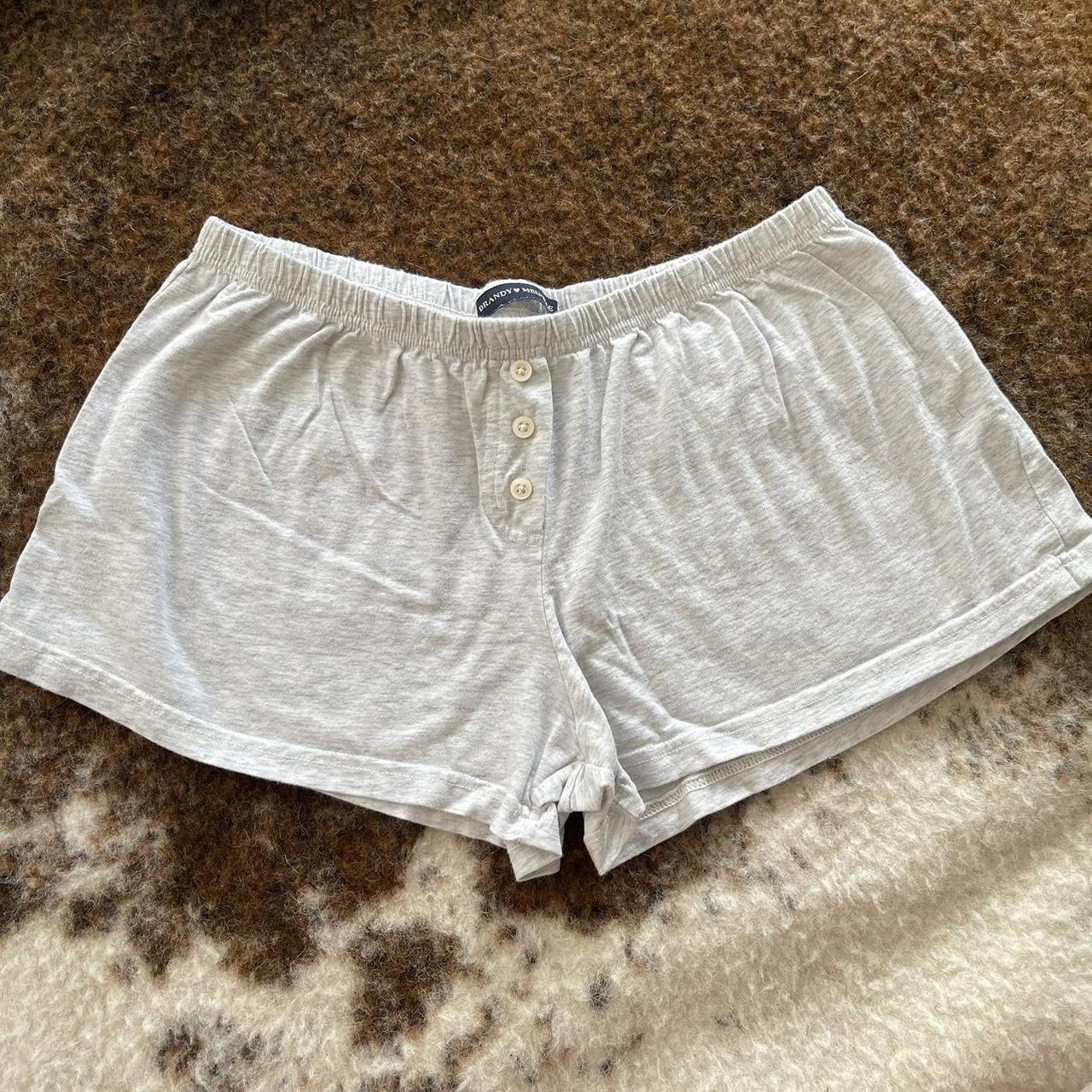 Brandy Melville Keira shorts in light gray sleep... - Depop