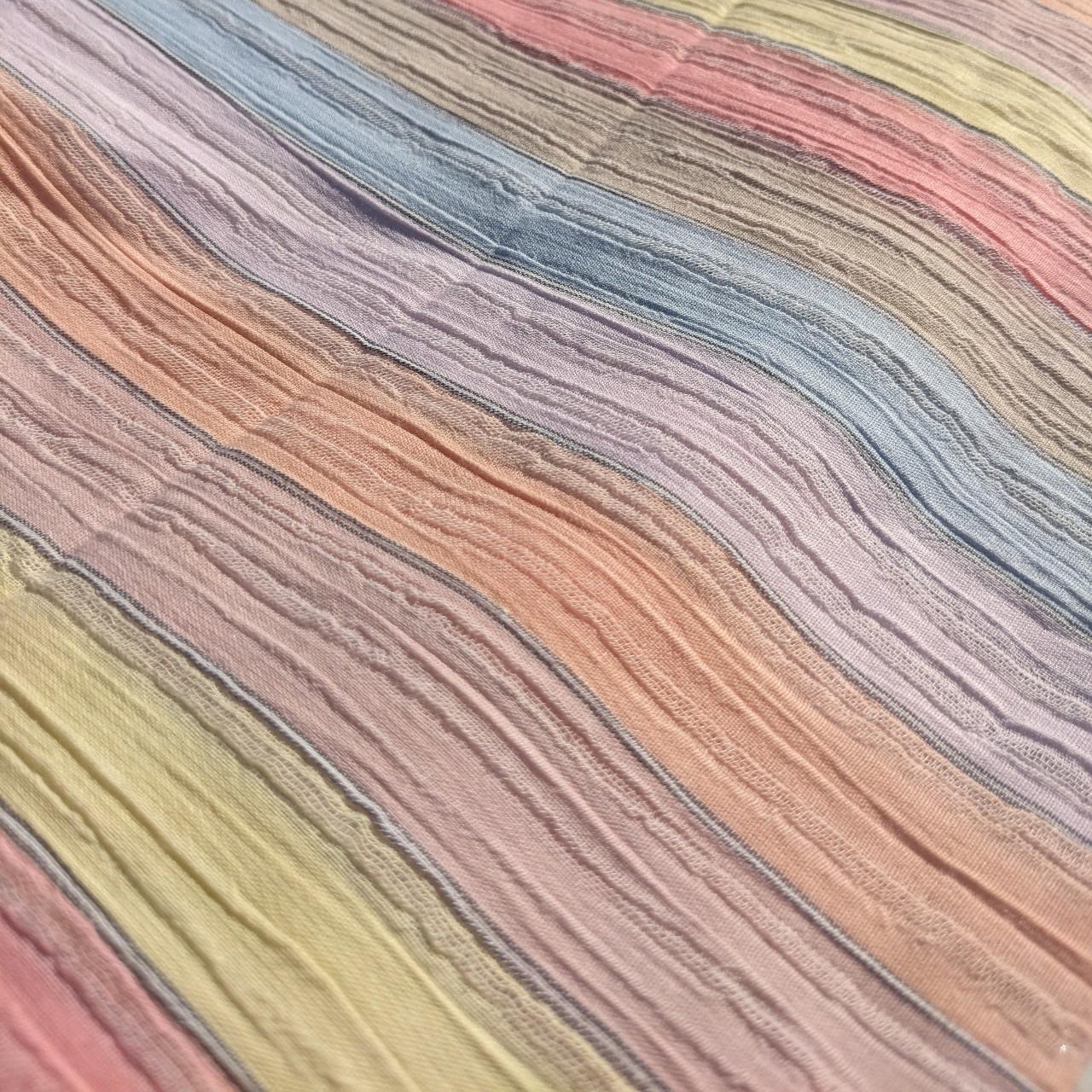 Vintage sheer pastel striped fabric Dimensions: 38"x36" - Depop