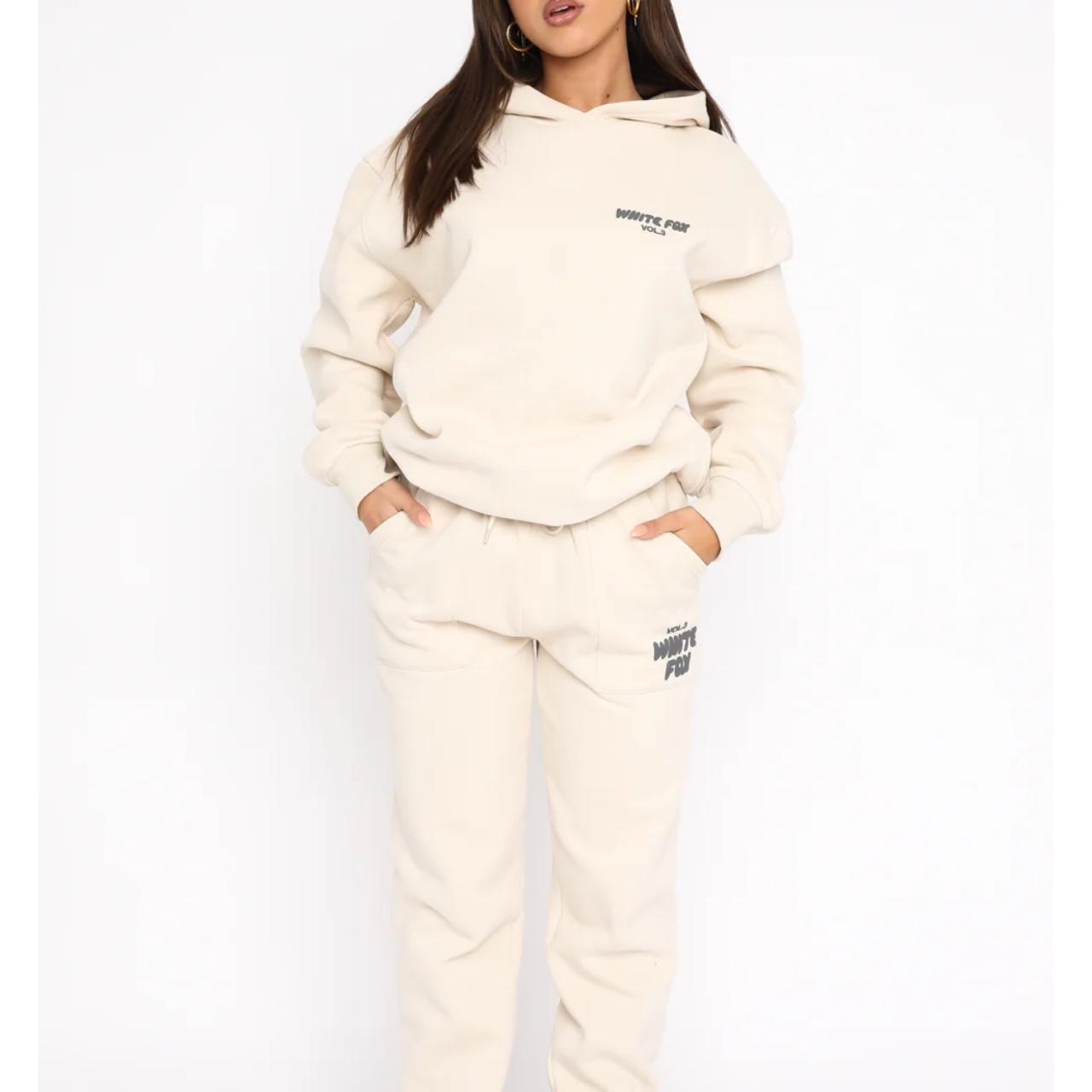 White Fox Pebble Tracksuit Set (Hoodie and Pants) - Depop