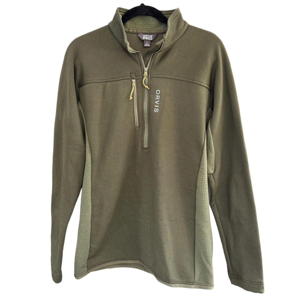 Orvis Pro Fleece Half-Zip Pullover Green Medium Fly... - Depop