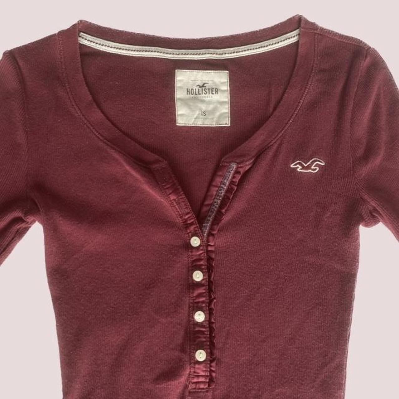 Authentic rare vintage red long sleeve henley by... - Depop