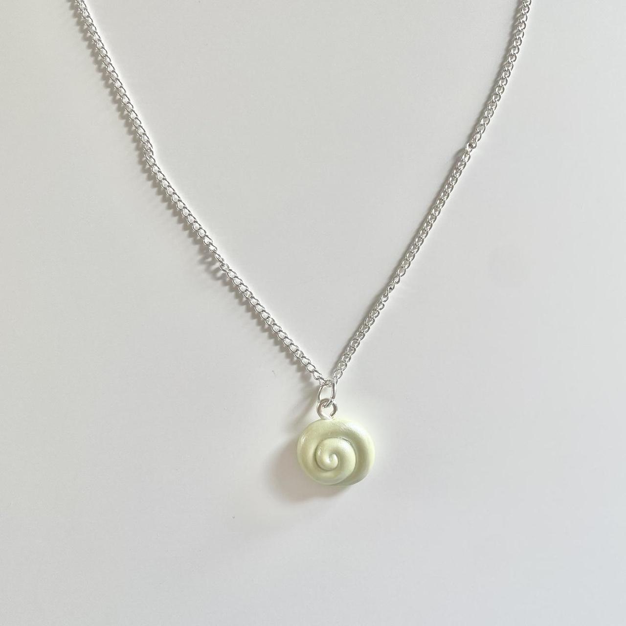 spiral charm necklace ꩜ • handmade polymer clay... - Depop