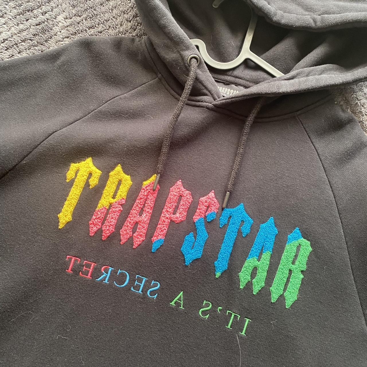 Men’s black and rainbow trapstar tracksuit one of... | Depop