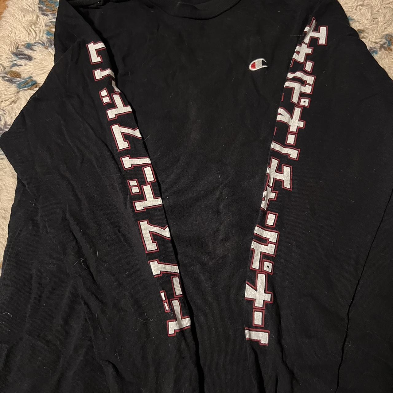 Champion long sleeved black tee #champion... - Depop