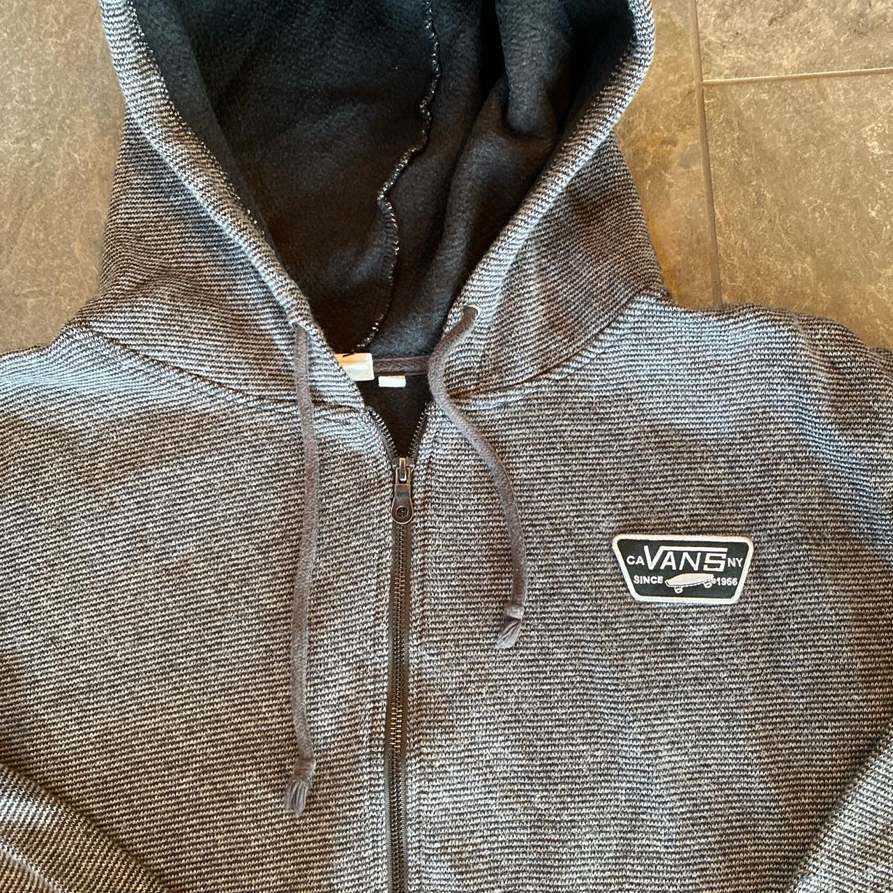 Vans Men's Grey and White Hoodie | Depop