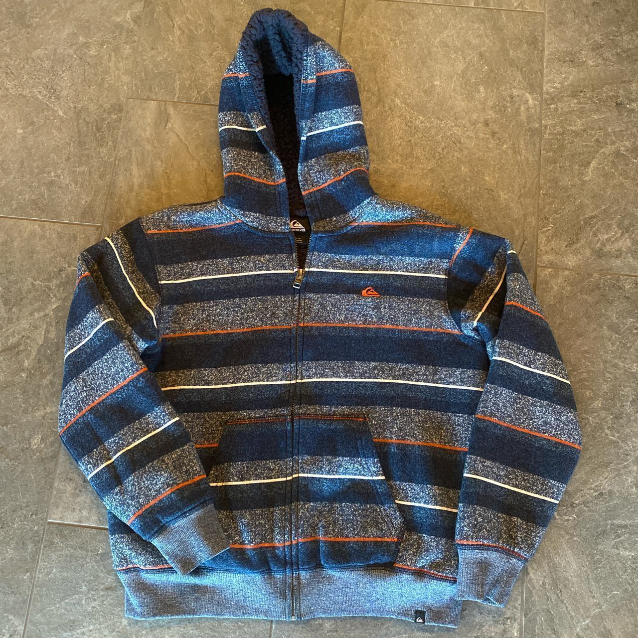 Quicksilver skater surfer blue white and orange... - Depop