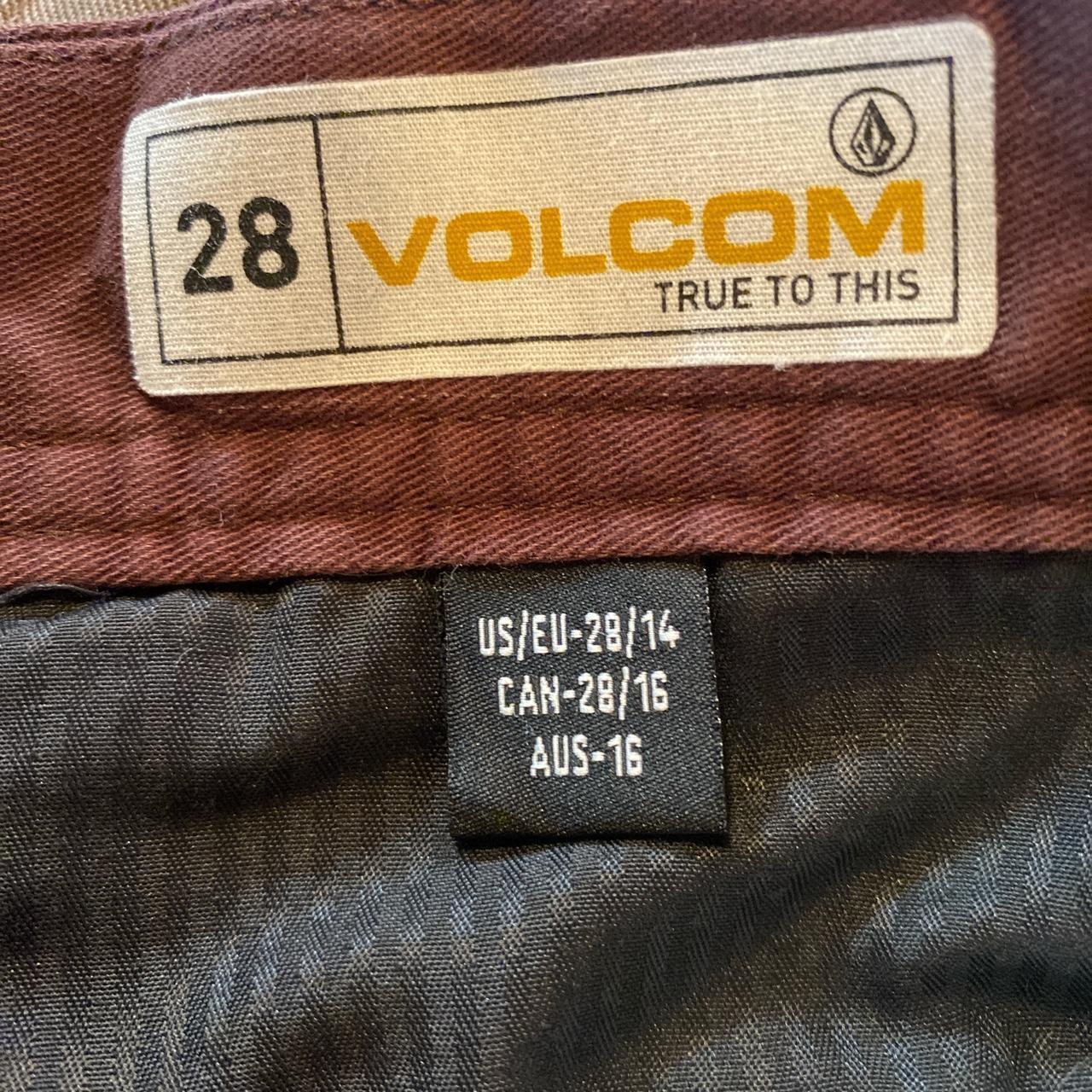 Volcom skater pants skateboard skinny brown chinos... - Depop