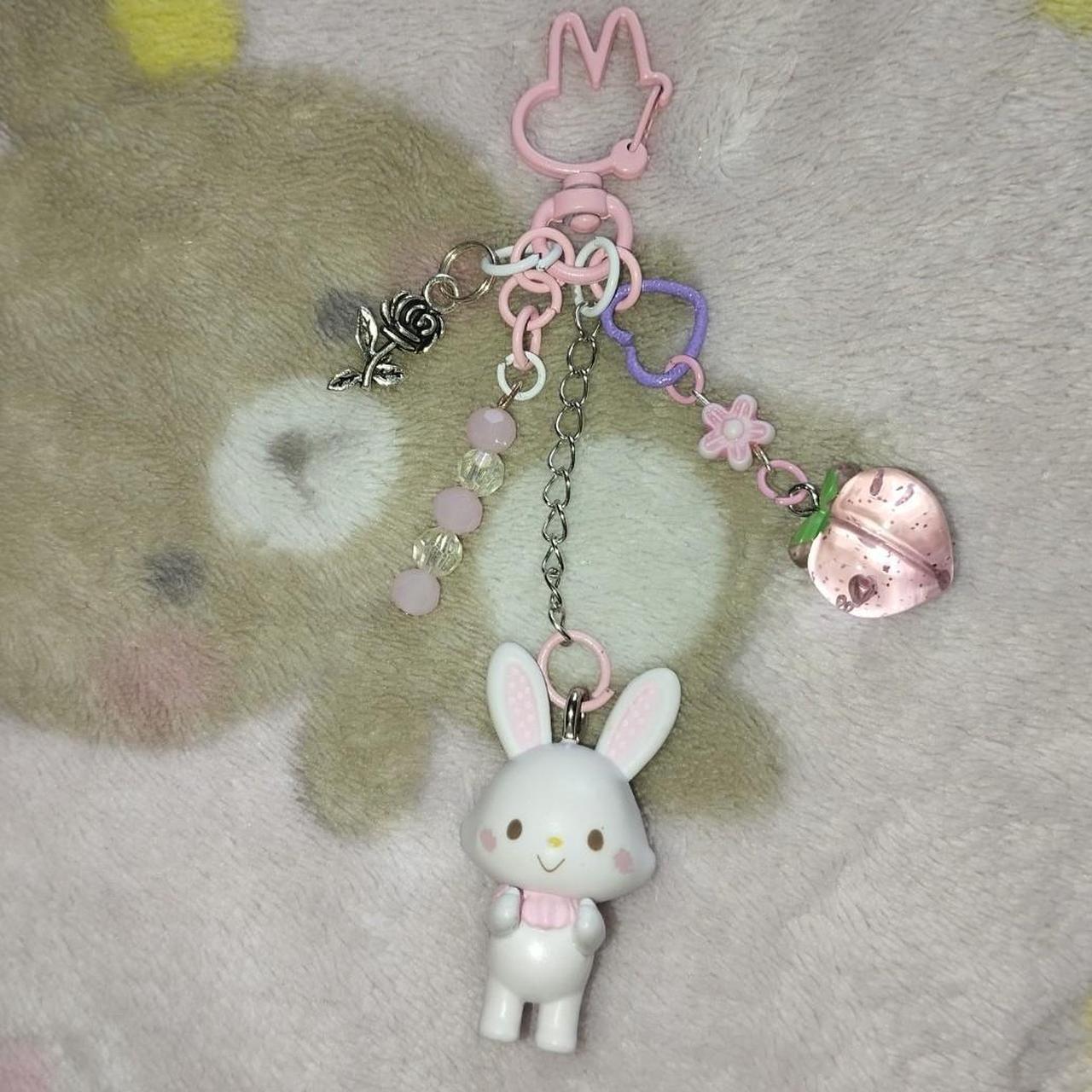 Wish Me Well Keyring Cute bunny keyring with pink... - Depop