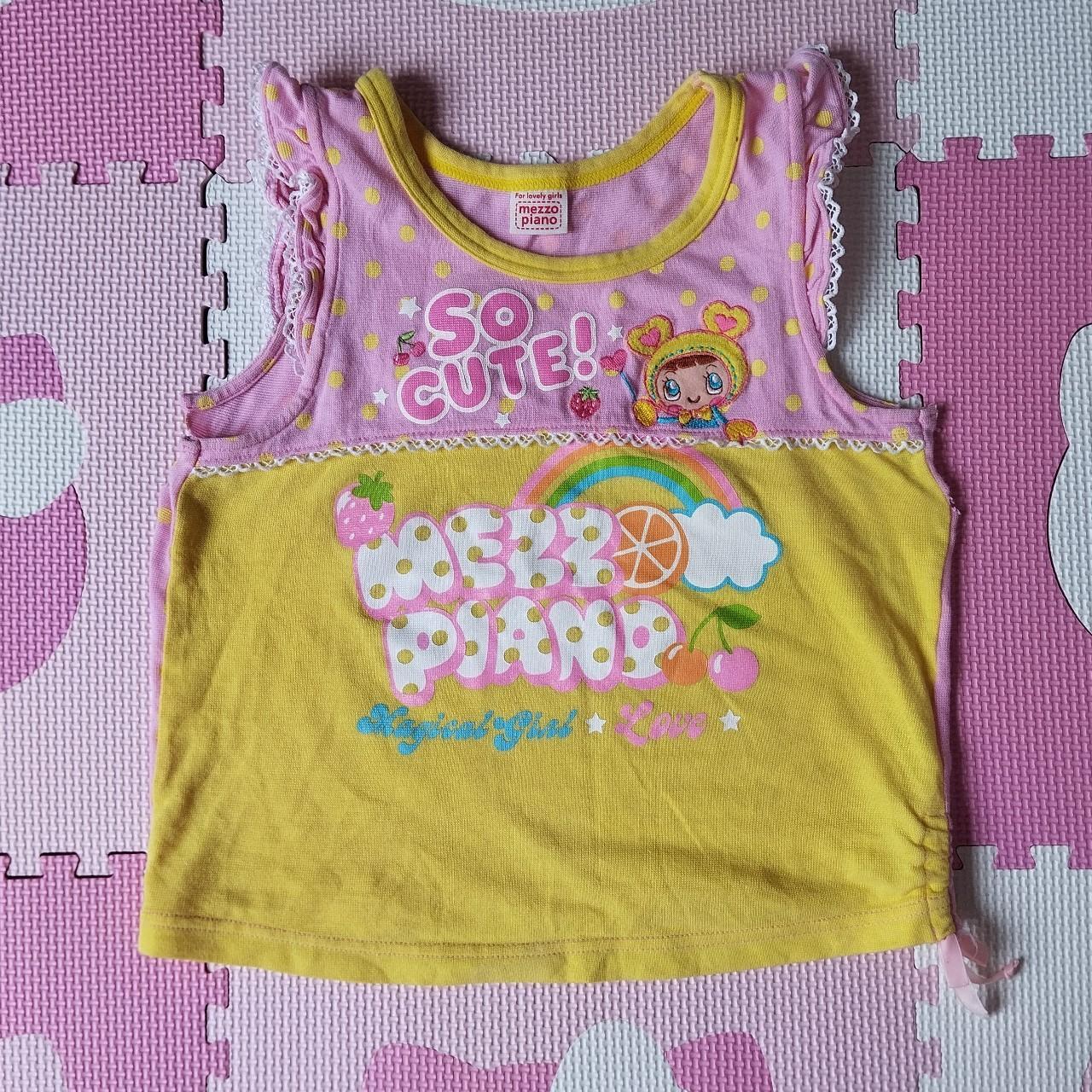 Mezzo Piano Top Pink & yellow polkadot tank top.... - Depop