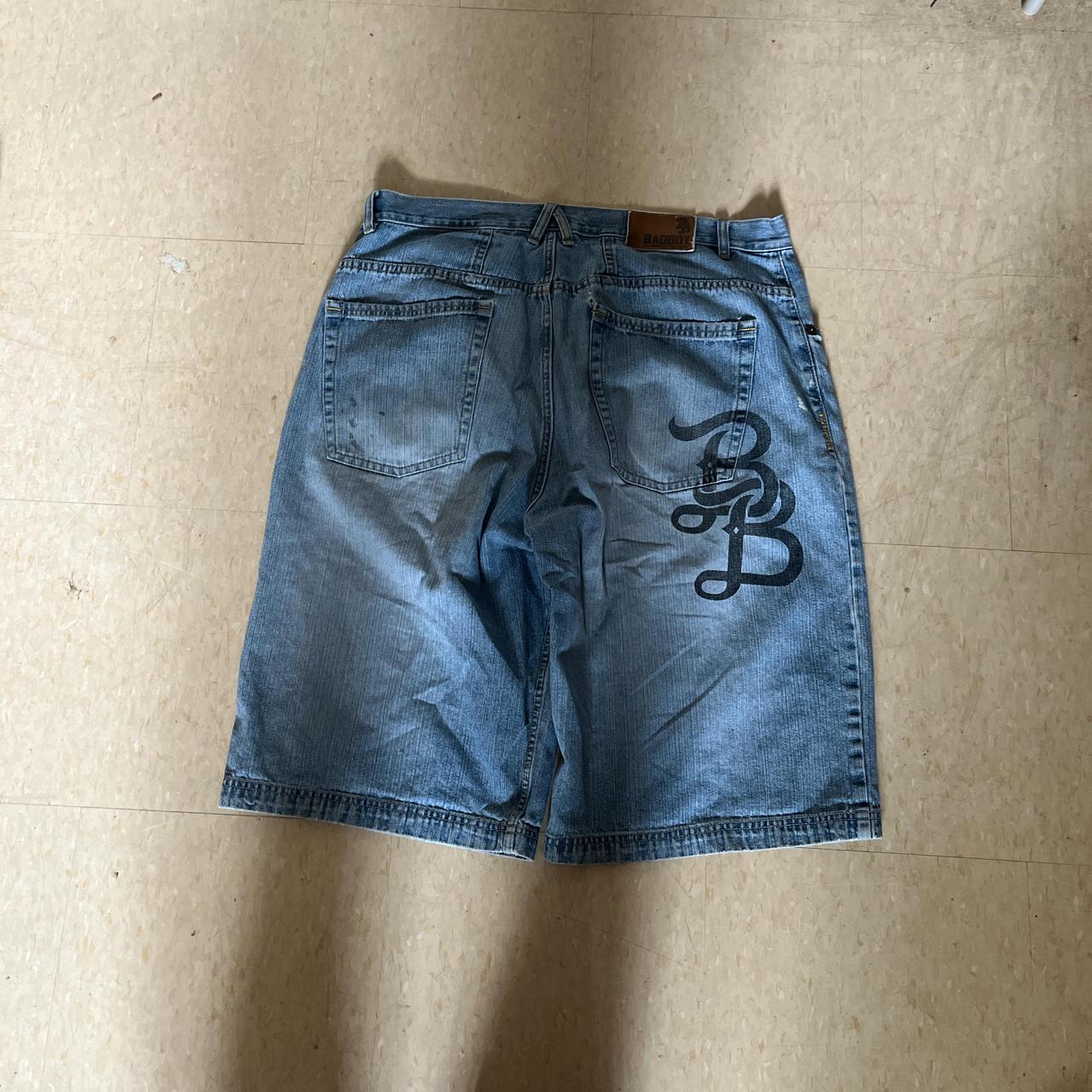 Bad boy baggy jorts Jnco type fit, past the knee 36... | Depop