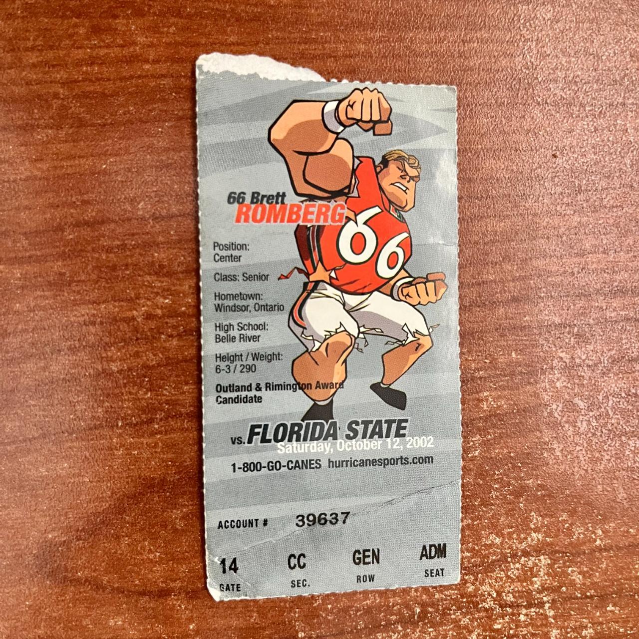 2002 Miami Hurricanes vs Florida State Seminoles... - Depop