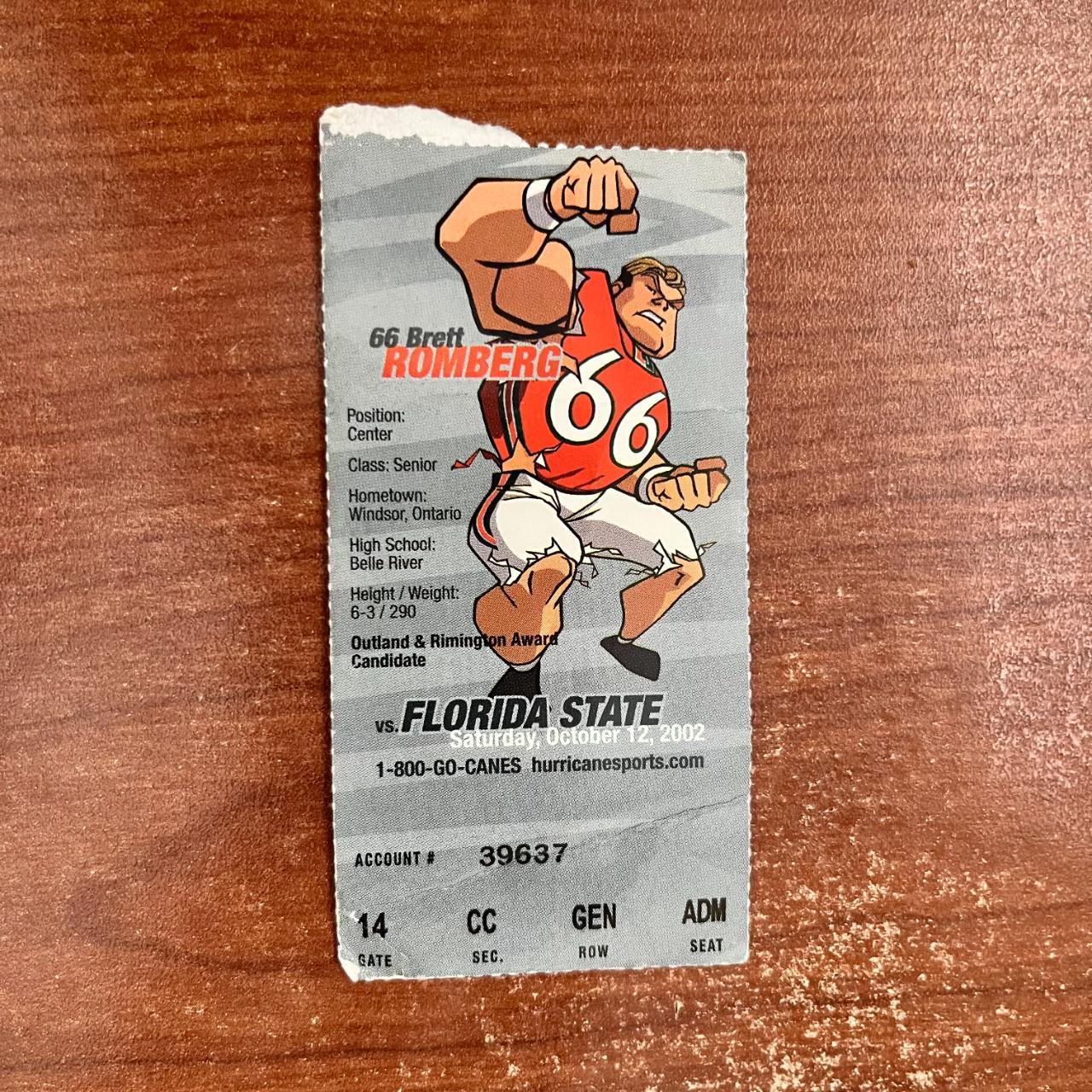 2002 Miami Hurricanes vs Florida State Seminoles... - Depop
