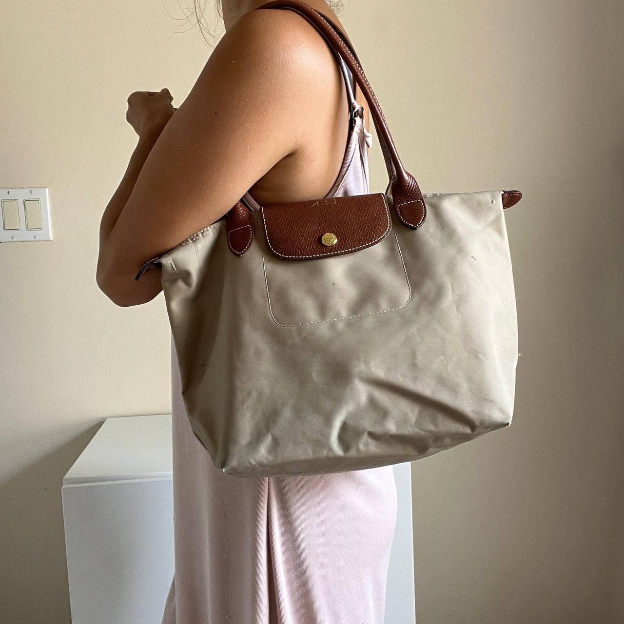 Longchamp Le Pliage Medium Shoulder Tote Bag in Tan.... - Depop