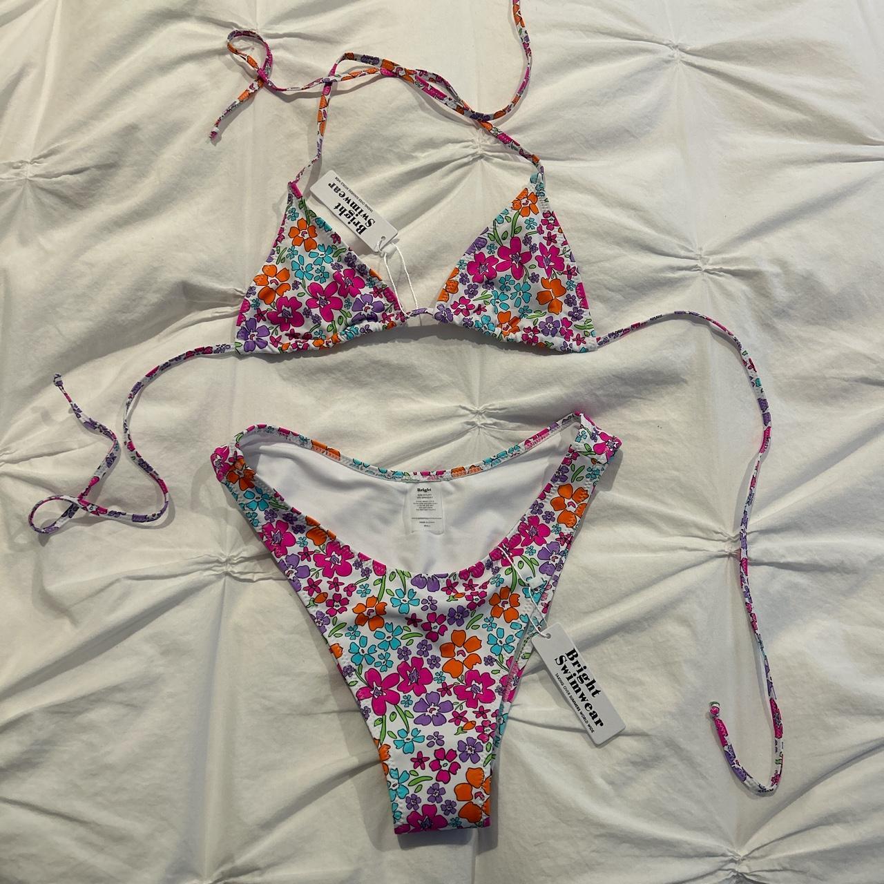 flower bikini set from bright swim *brand new *size... - Depop