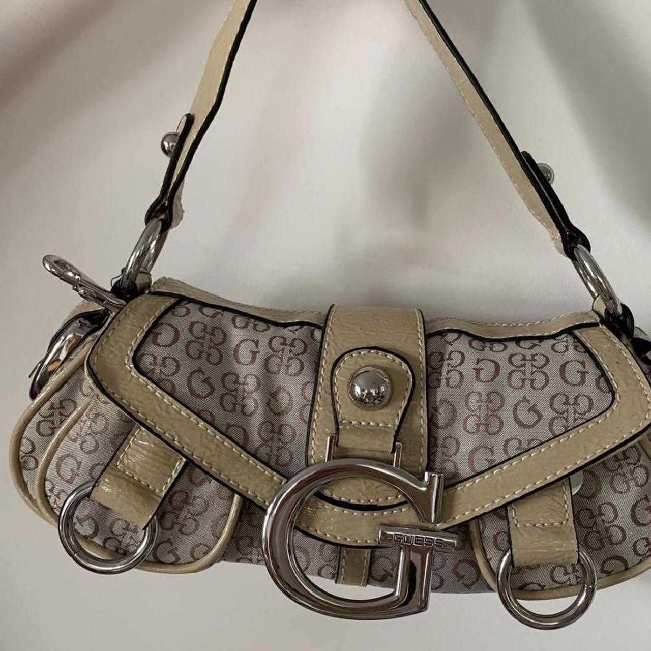 Guess shoulder bag Monogram pattern Beige colour way... - Depop