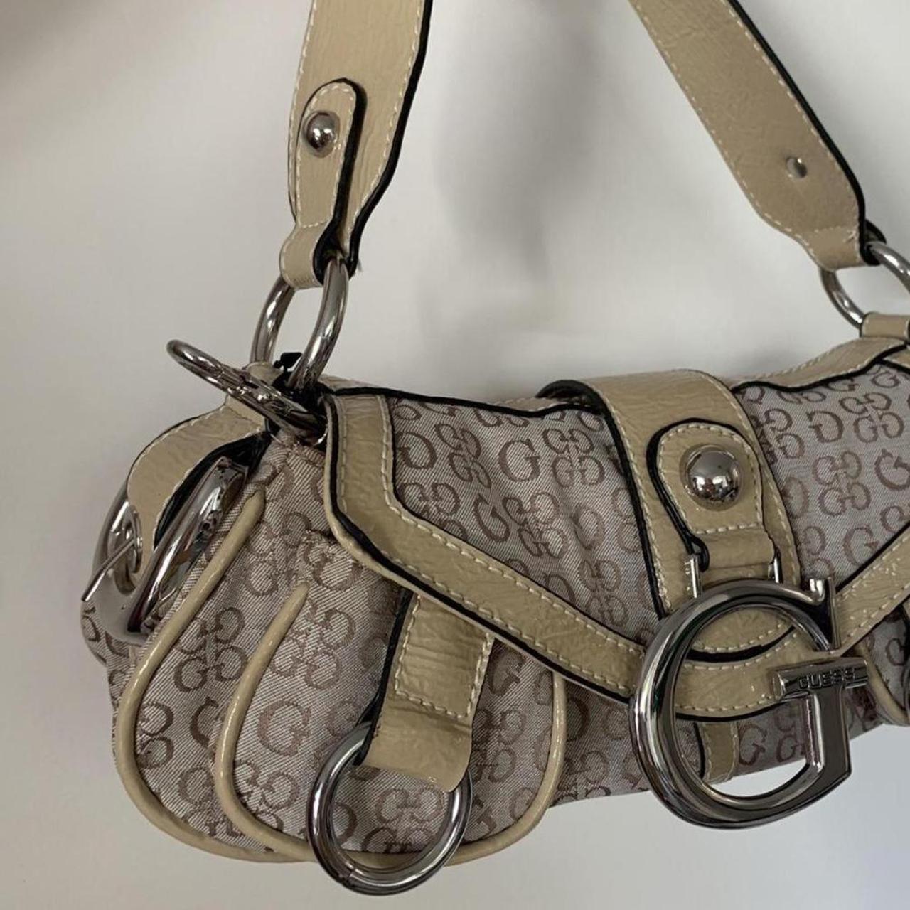 Guess shoulder bag Monogram pattern Beige colour way... - Depop