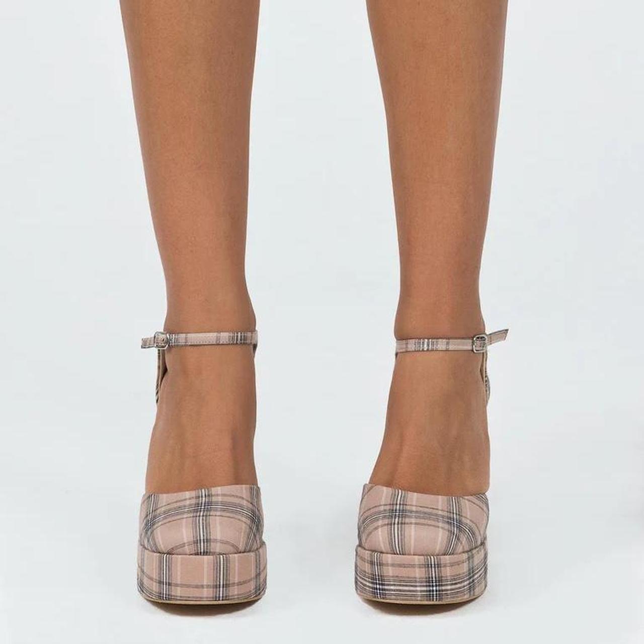 PRINCESS POLLY PLAID HEELS Size 9 Plaid Platform... - Depop