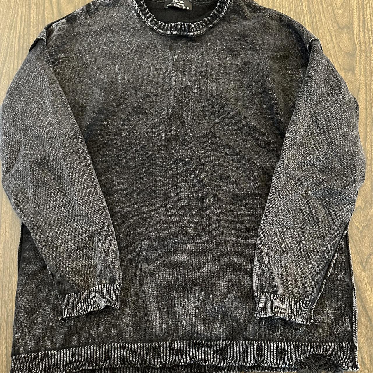 Bershka washed ripped sweater -No flaws, rips are... - Depop