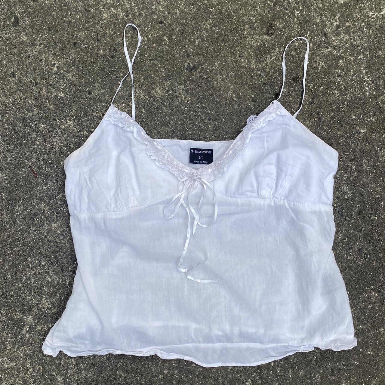 old glassons lacy cami some marks on ribbon + safety... - Depop