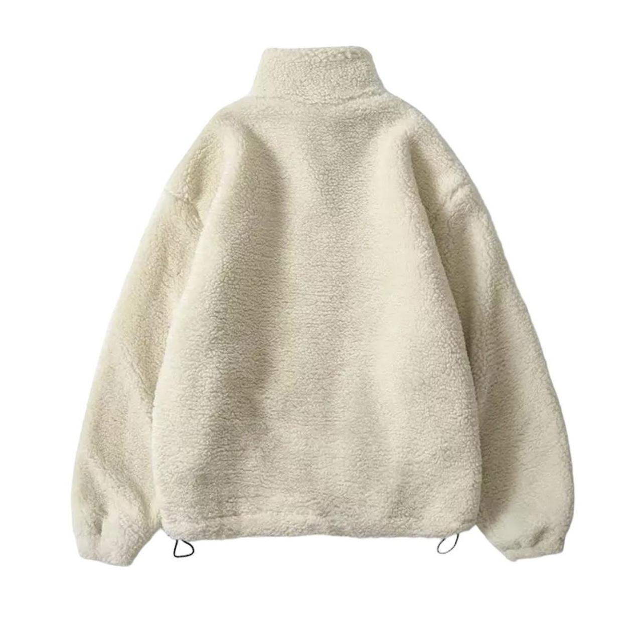 Y2K Vintage Style Men’s Fluffy Jacket Fleece in... - Depop