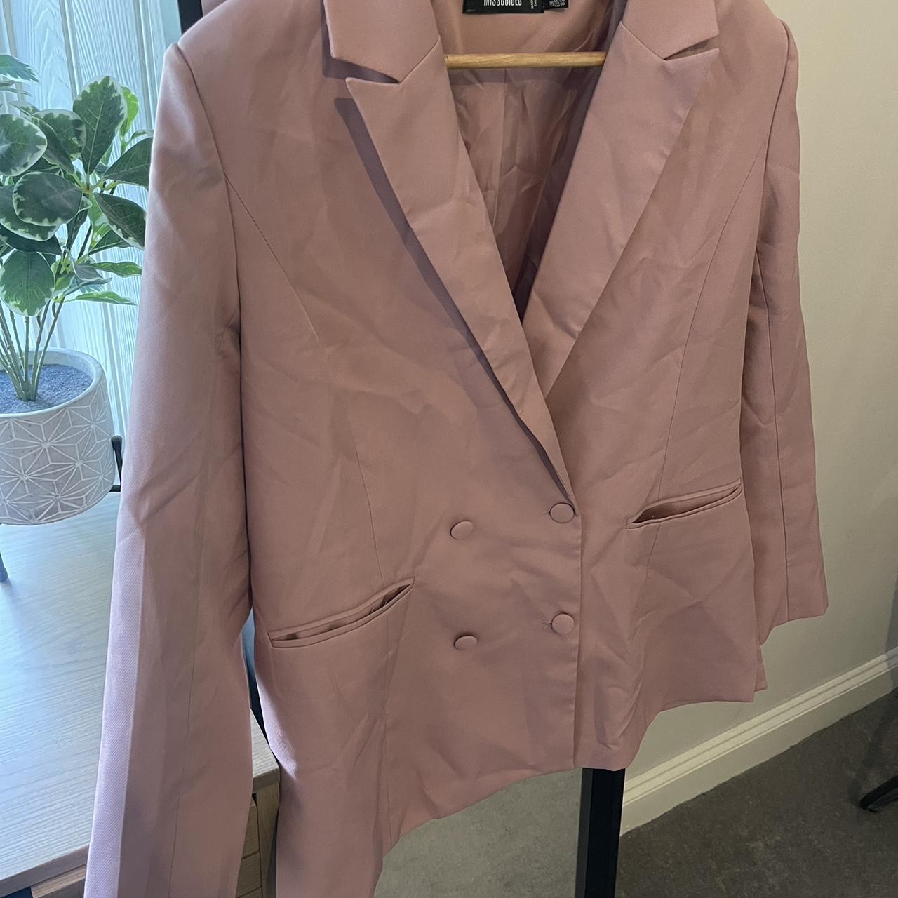 Missguided pink oversized blazer Size 14 Worn once,... - Depop