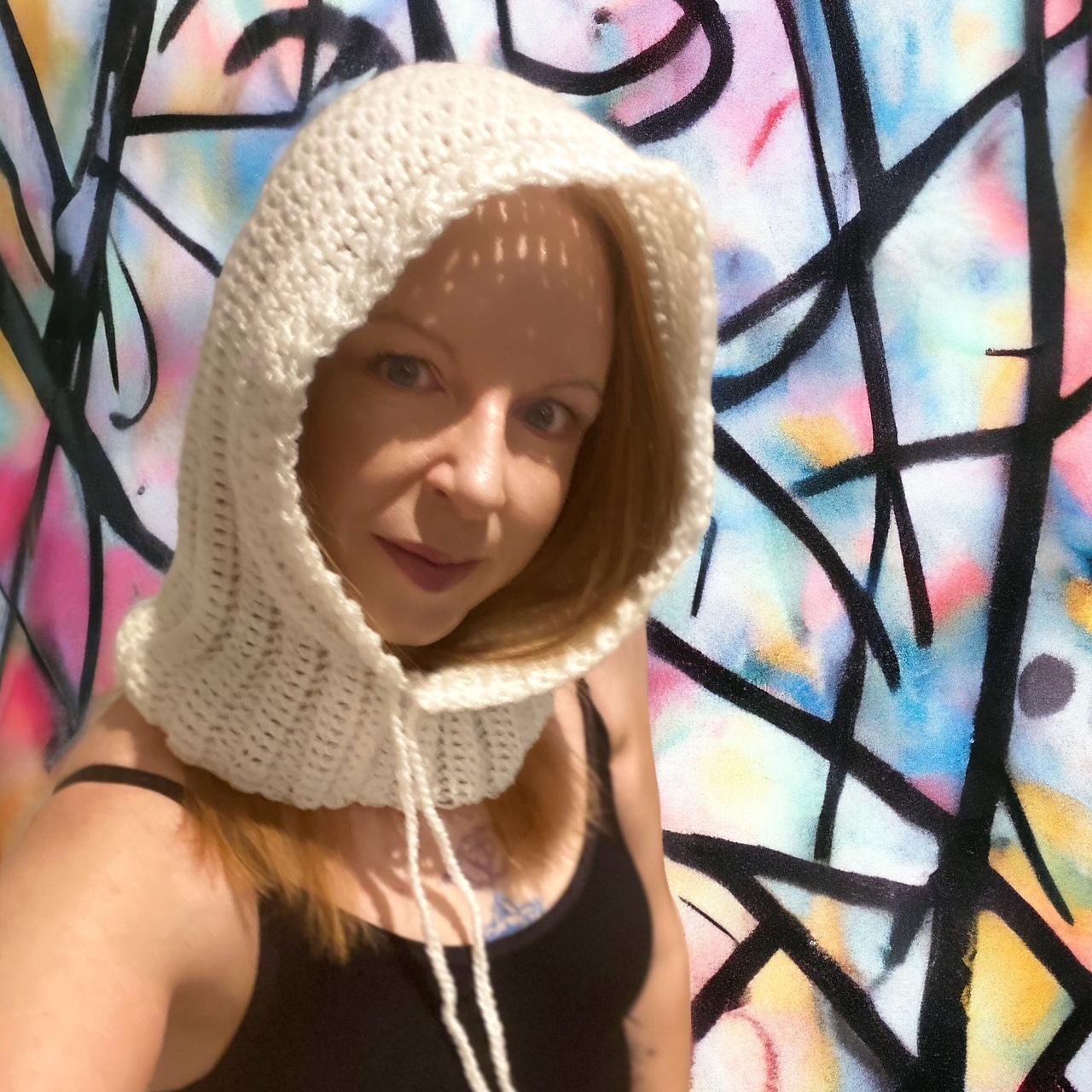 Handmade cream crochet snood. Ready to buy. Not too... - Depop