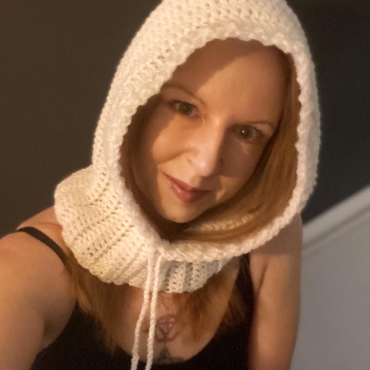 Handmade cream crochet snood. Ready to buy. Not too... - Depop