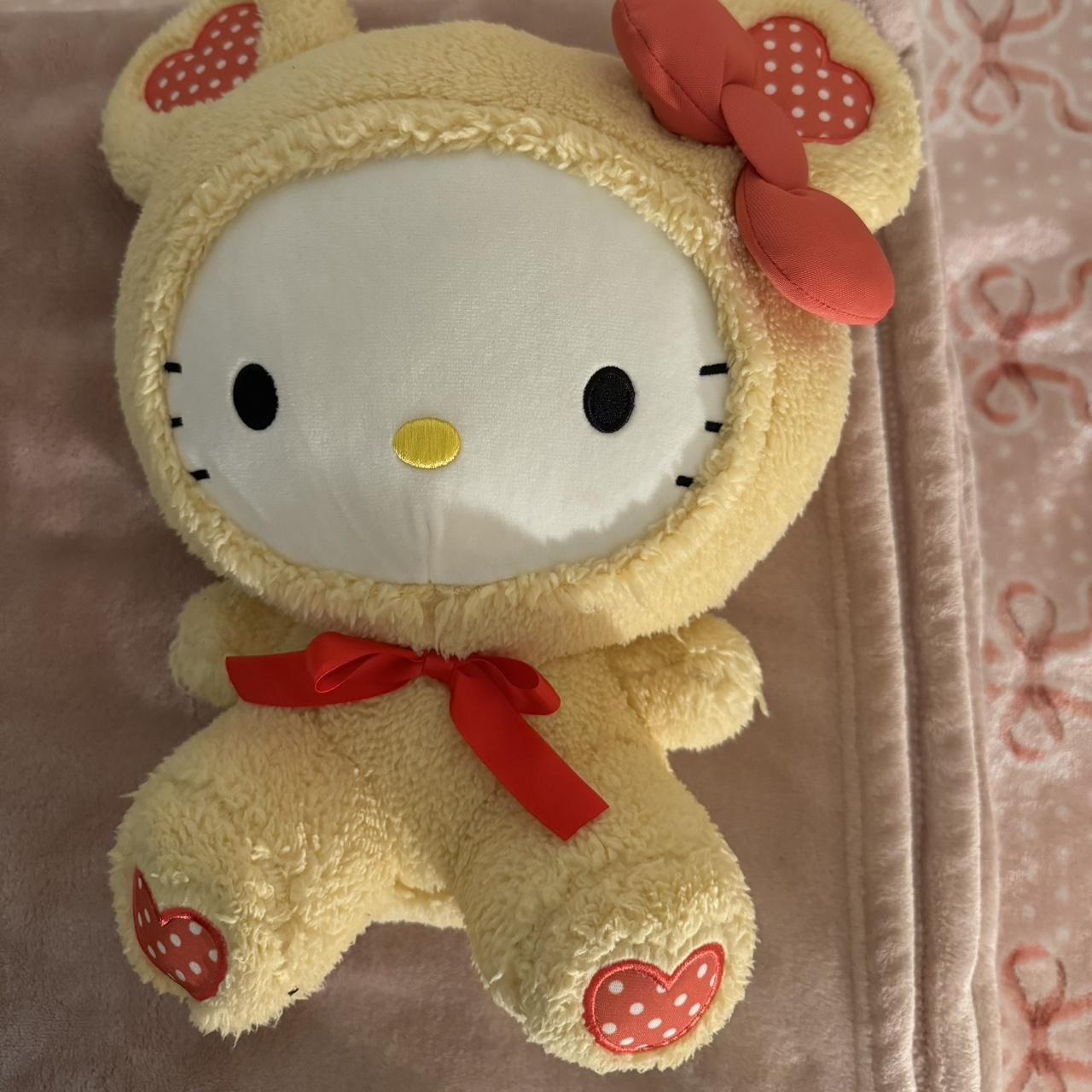 Adorable Hello Kitty plush with red bow and polka... - Depop