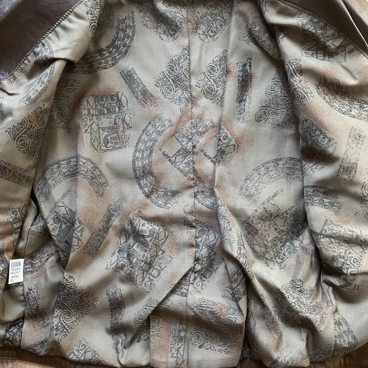 Vintage Echtes Leder Bat Leather Jacket Brown... - Depop