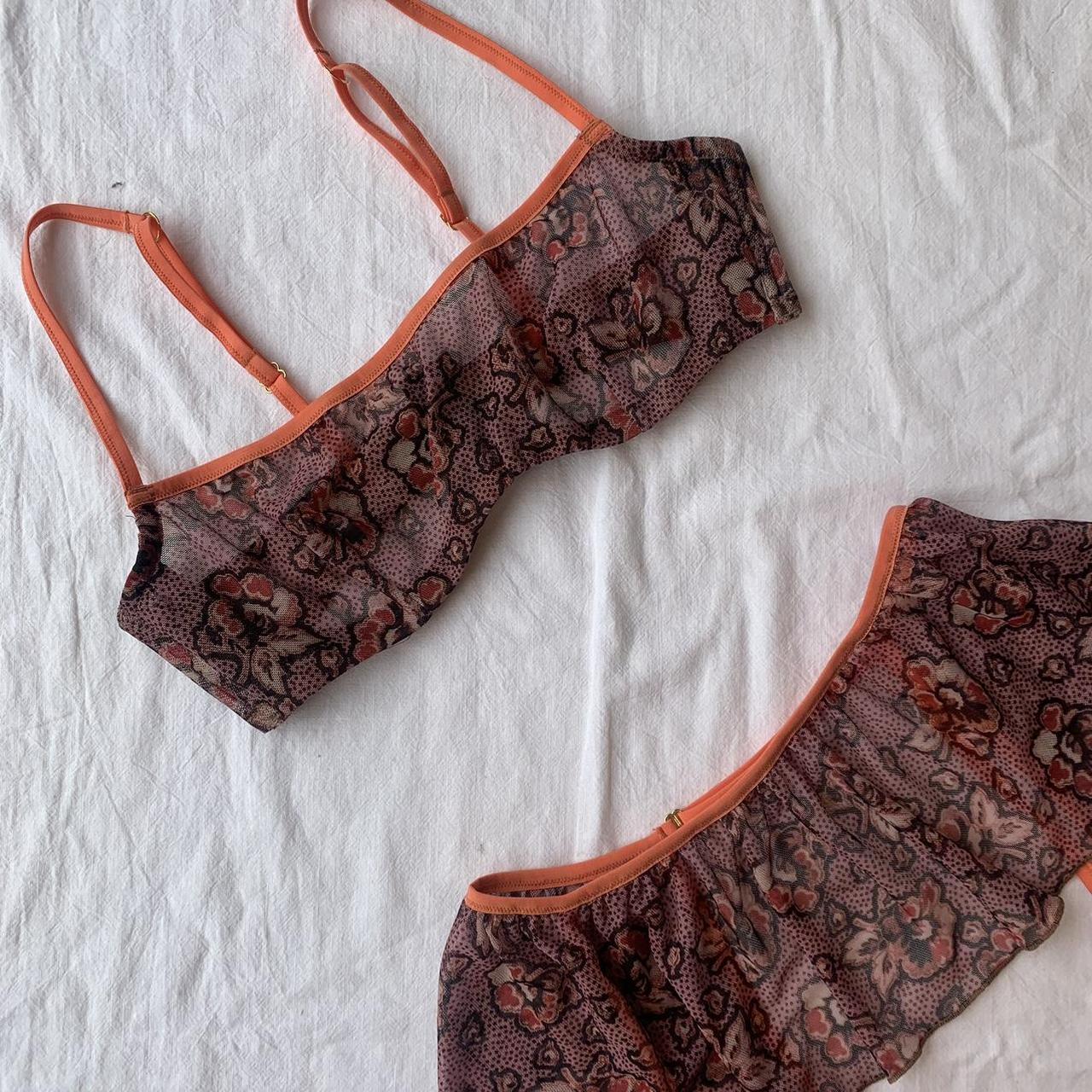 Wallpaper Underwire Bra and Suspender Sample... | Depop