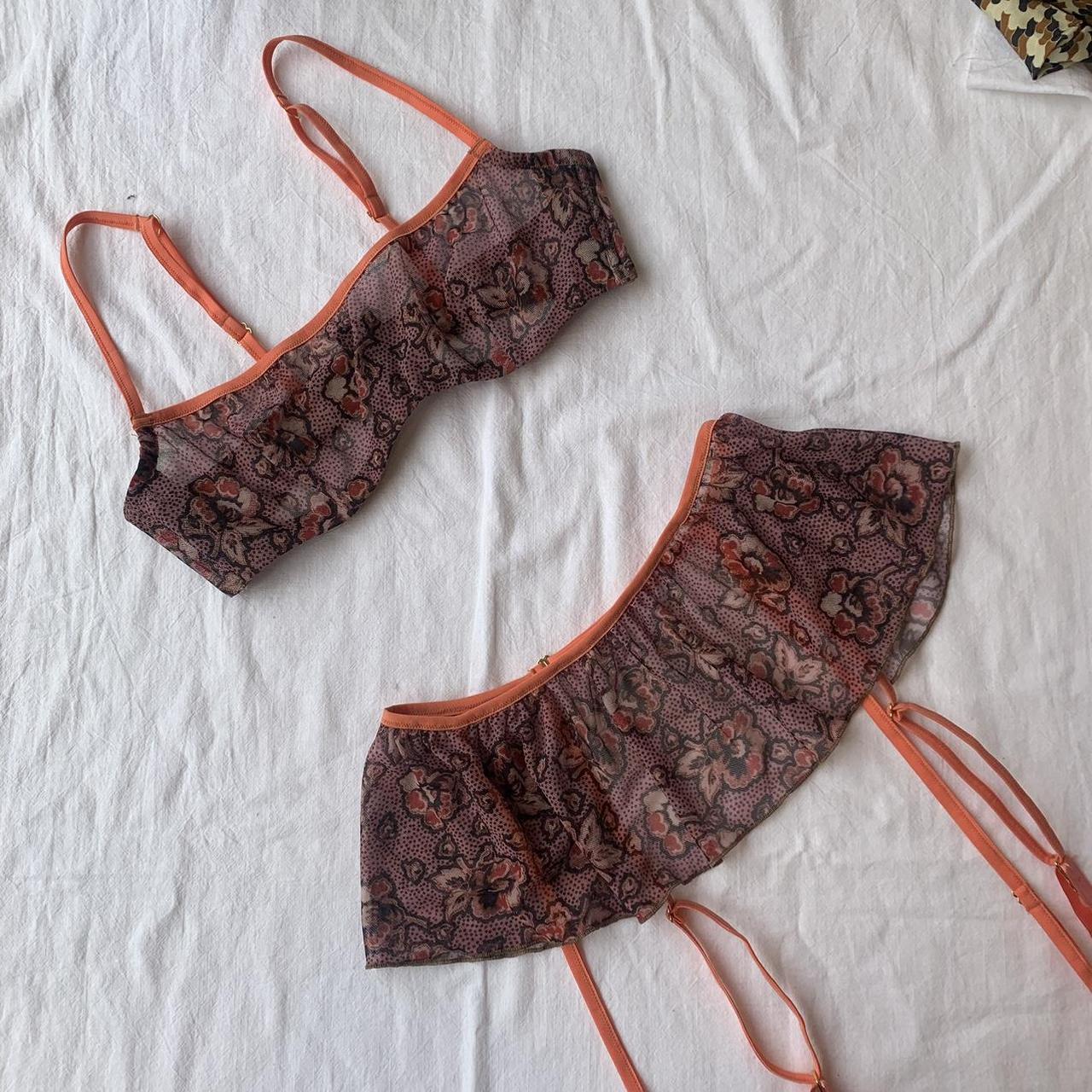 Wallpaper Underwire Bra and Suspender Sample... | Depop