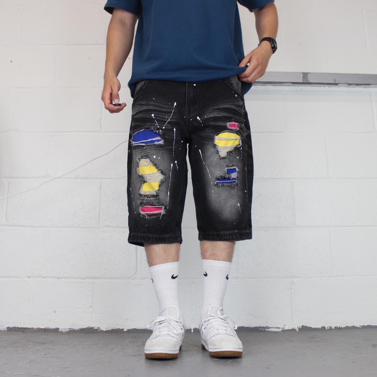 Switch Remarkable jorts Distressed style rap skate... - Depop