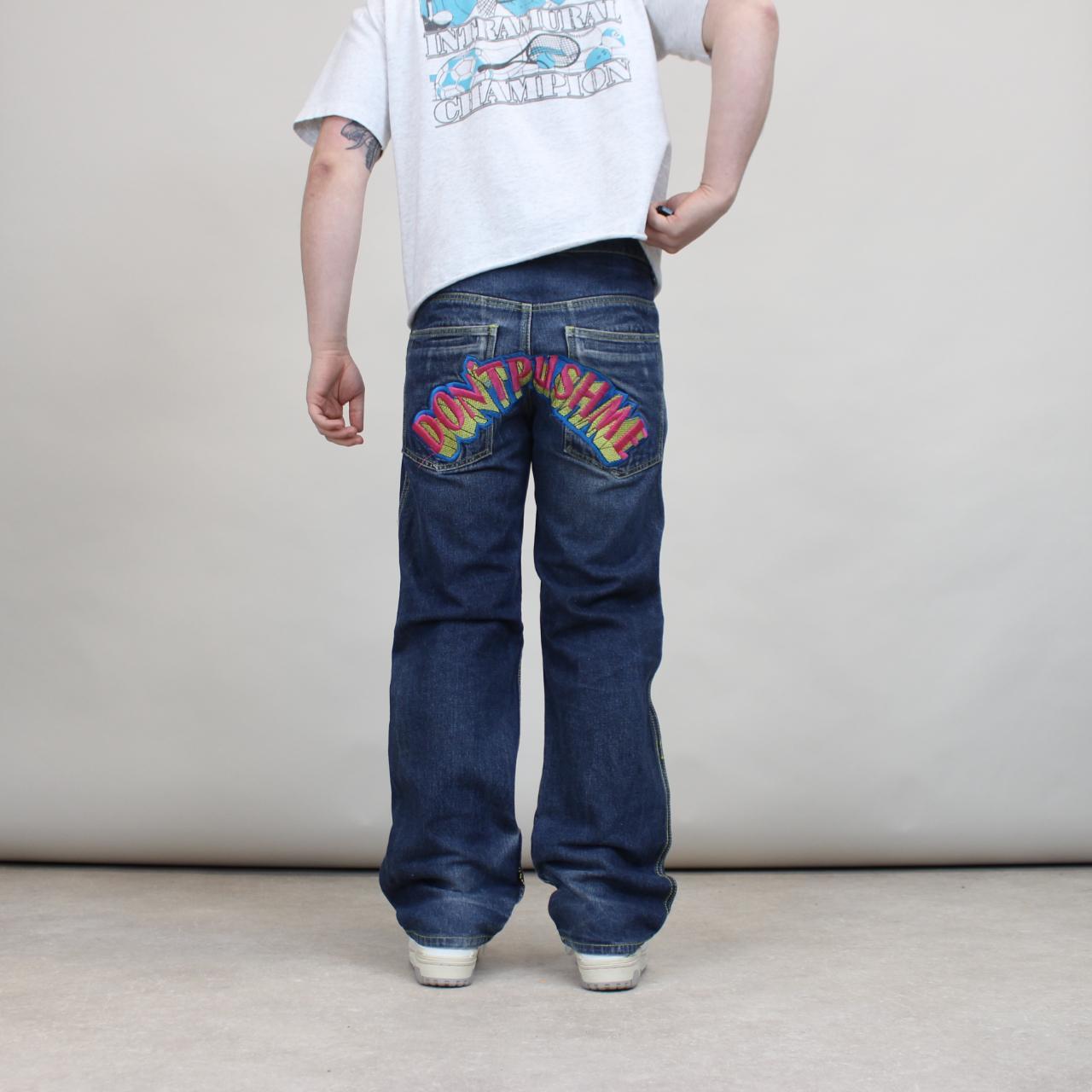 Double D hip hop jeans Denim rap skate trousers... - Depop