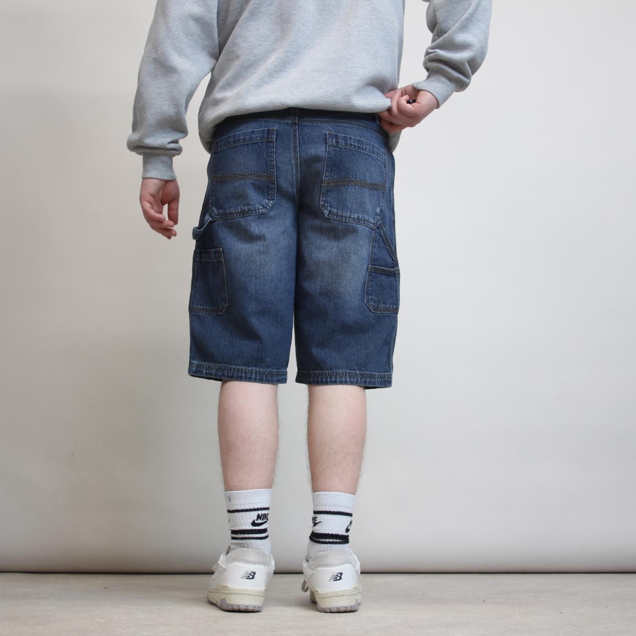 Blue carpenter jorts Loose Arizona rap skate cargo... | Depop