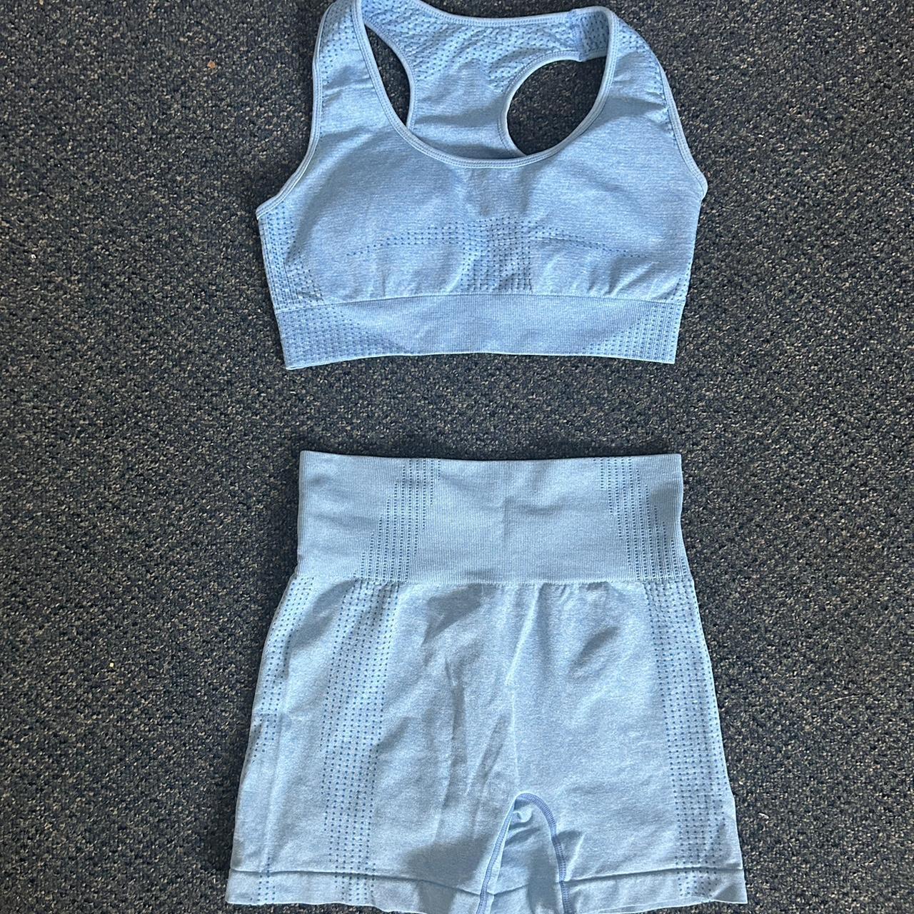 Amazon Carolina Blue Workout Set🩵 size S barely... - Depop