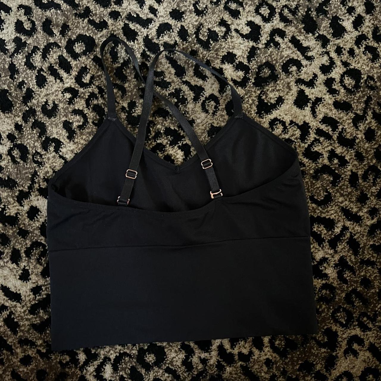 black seamless snug fitting tank top - Depop