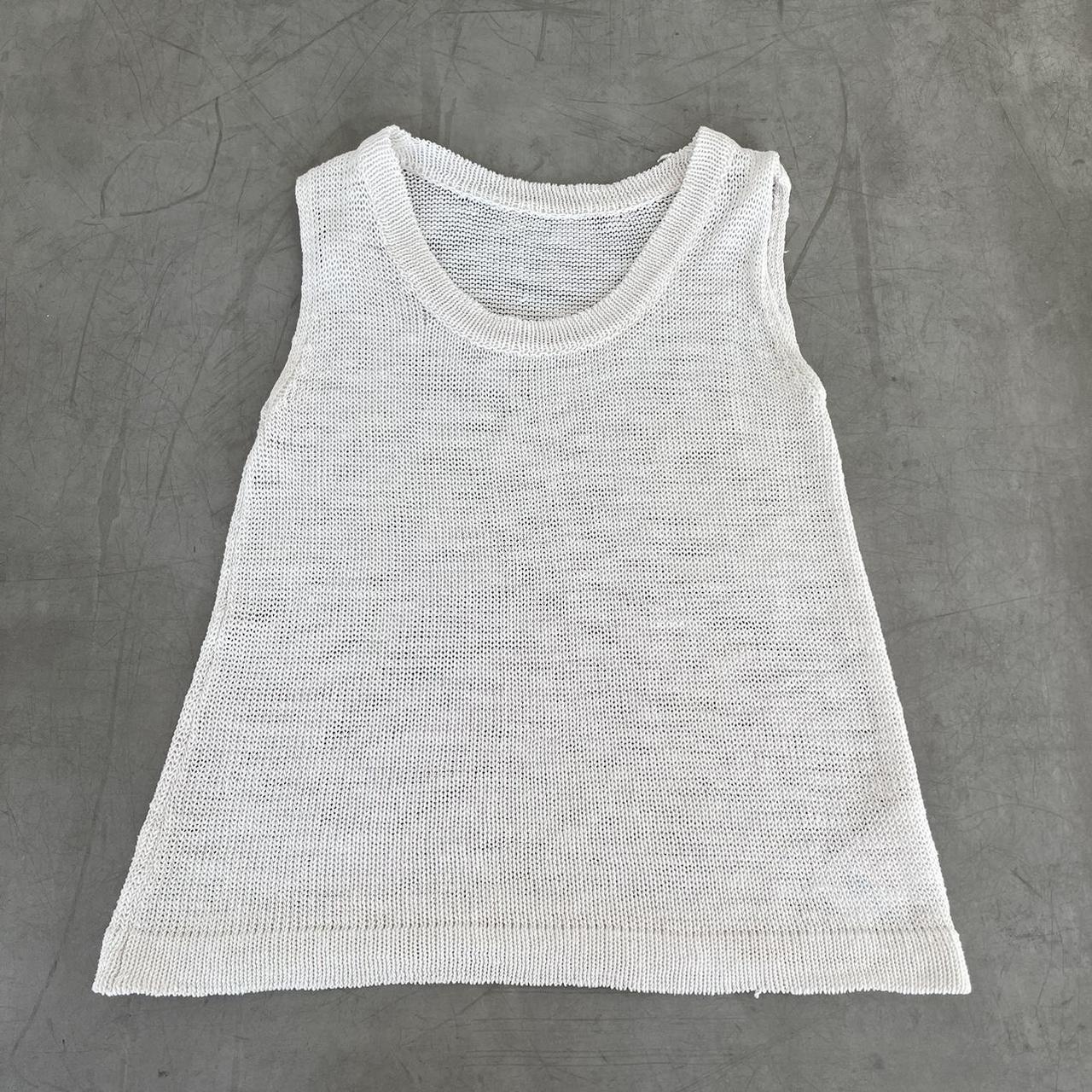 White Knit Vest Cute over shirt Thick knit #vest... - Depop
