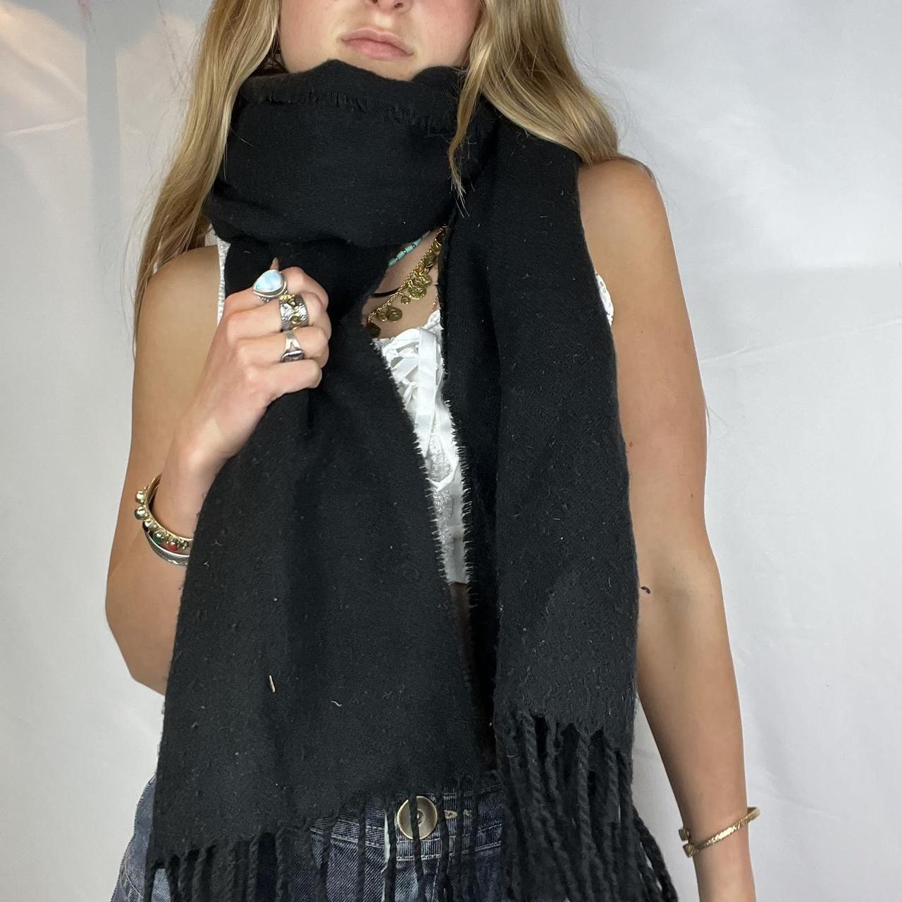 Oversized Cozy Black wool scarf! ♟️🖤♣️ Perfect for... - Depop