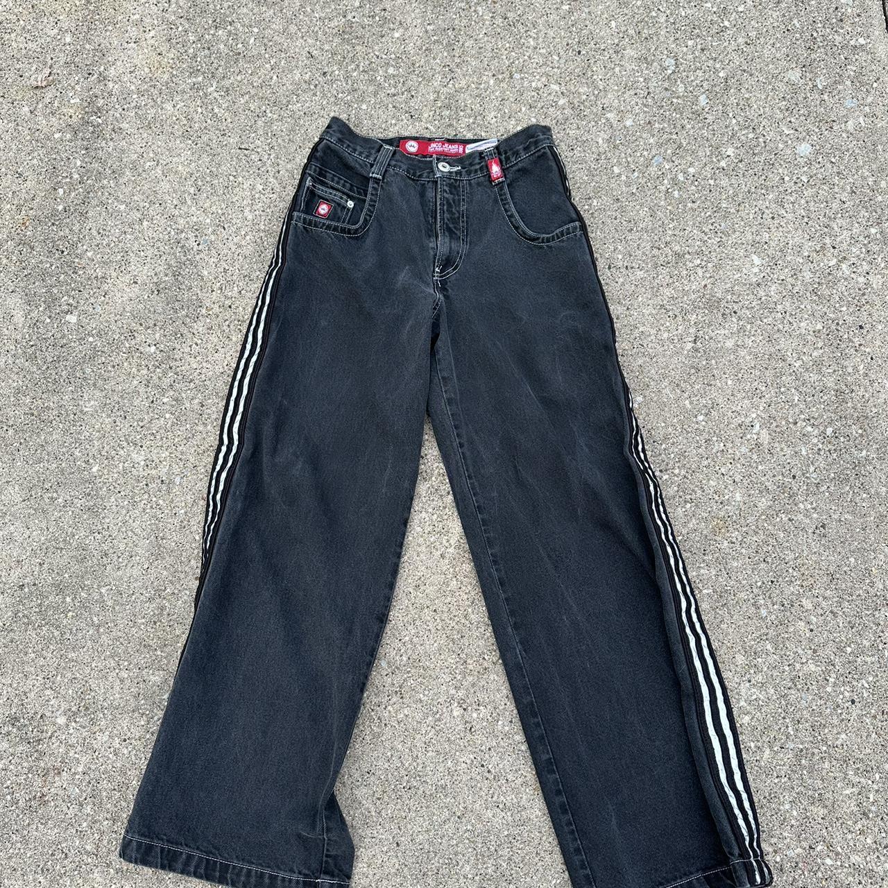Jnco jeans tribals stripes reflective PRICE IS... - Depop