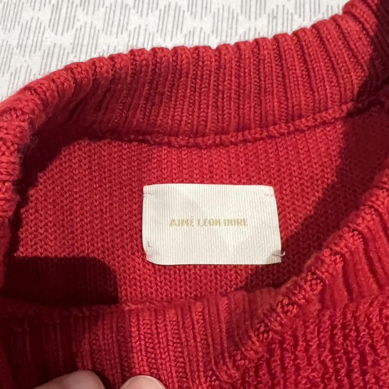 Aime Leon Dore Merino Wool Sweater FW21 Red Only... - Depop