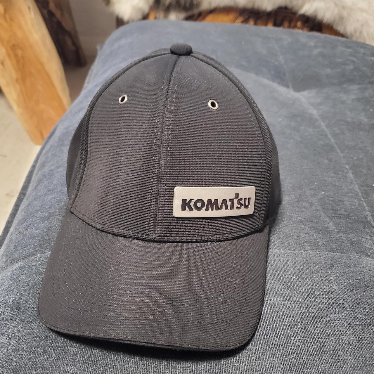 Black Komatsu cap Adjuster buckle #komatsu #cap #hat - Depop
