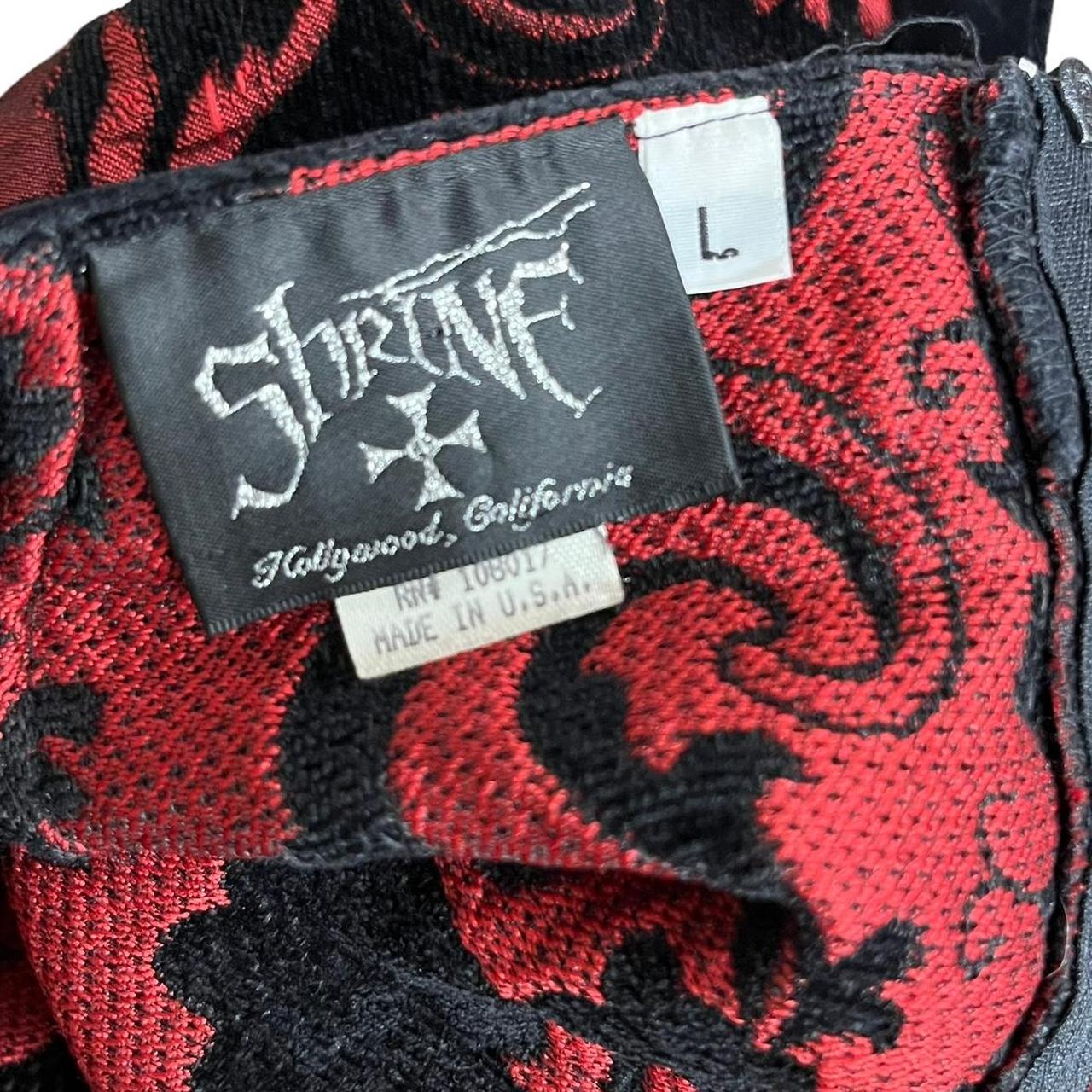 Goth shrine black&red velvet mini skirt Made in... - Depop